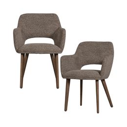 Tchibo - 2 Woood &raquo;Murat&laquo; Esszimmerst&uuml;hle - 61x60x86cm - taupe - Polyester / Eichenholz