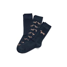 Tchibo - 3 Paar Socken - Herren - Gr. 44-46 - dunkelblau/print