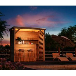 Karibu Garten-Bartisch-und-Theke - 165x39,5x124cm - naturfarben -