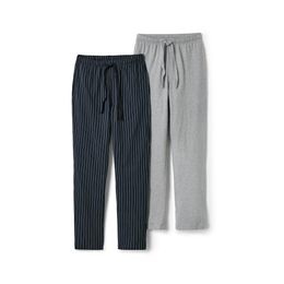 Tchibo - 2 Pyjamahosen - Herren - Gr. S - dunkelblau/gestreift