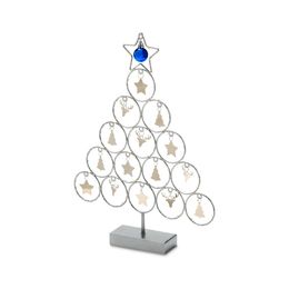 Tchibo - LED-Tanne - 13x5,5x2,5cm - silber - Metall