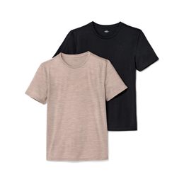 Tchibo - 2 Shirts mit RWS-Wolle - Herren - Gr. XXL - schwarz