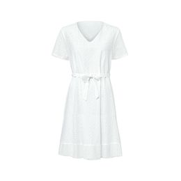 Tchibo - Kleid mit Lochstickerei - Damen - Gr. 42 - wei&szlig;
