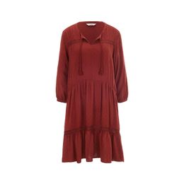 Tchibo - Midi-Kleid mit H&auml;kelborte - Damen - Gr. 46 - rostrot
