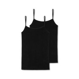 2 Schiesser Tops - Damen - Gr. 36 - schwarz