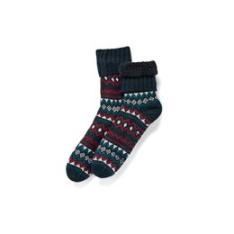 Tchibo - Hausschuhsocken - Unisex - Gr. 44-46 - wei&szlig;/print