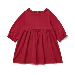 Tchibo - Baby-Jersey-Kleid mit T&uuml;ll - M&auml;dchen - Gr. 98/104 - rot