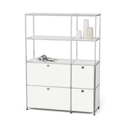 Tchibo - Regal Metall &raquo;Cn3&laquo; mit 4 Klappenf&auml;chern - 116x40x158,5cm - chrom - Stahl / Aluminium / Kunststoff