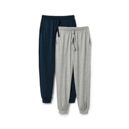 Tchibo - 2 Pyjamahosen - Herren - Gr. S - dunkelblau
