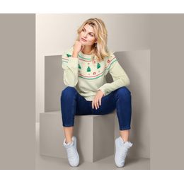 Tchibo - Weihnachtlicher Strickpullover - Damen - Gr. M - wei&szlig;