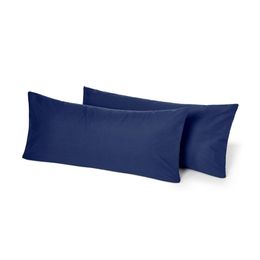 Tchibo - 2 Perkal-Kopfkissenbez&uuml;ge - blau