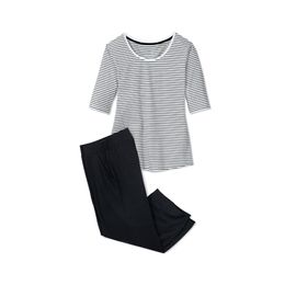 Tchibo - Pyjama - Damen - Gr. S - schwarz/gestreift