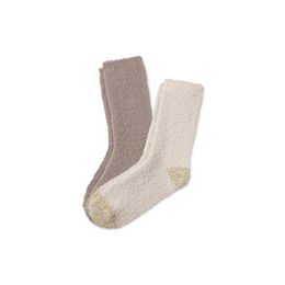 Tchibo - 2 Paar Kuschelsocken - Damen - Gr. 39-42 - wei&szlig;