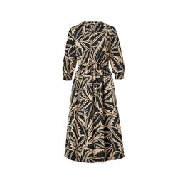 Tchibo - Popeline-Kleid mit Palmenbl&auml;tter-Druck - Damen - Gr. 50 - schwarz/print