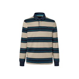 Tchibo - Langarm-Poloshirt - Herren - Gr. M - braun/gestreift