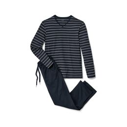 Tchibo - Pyjama - Herren - Gr. M - dunkelblau/gestreift