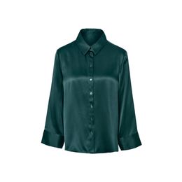 Tchibo - Pyjama-Oberteil aus reiner Seide - Damen - Gr. 38 - dunkelgr&uuml;n