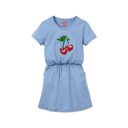 Tchibo - Jerseykleid mit Wendepailletten - M&auml;dchen - Gr. 110/116 - hellblau