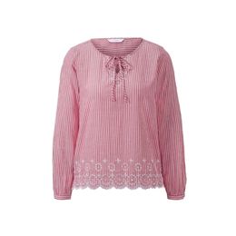 Tchibo - Gestreifte Bluse mit Lochstickerei - Damen - Gr. 36 - wei&szlig;/gestreift