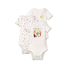 Tchibo - 3 Kurzarmbodys - Baby - Gr. 50/56 - creme/print
