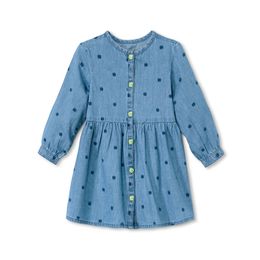 Tchibo - Denimkleid - M&auml;dchen - Gr. 98/104 - dunkelblau/gepunktet