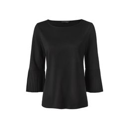 Tchibo - Halbarmshirt mit angesetzten Plissees - Damen - Gr. L - schwarz