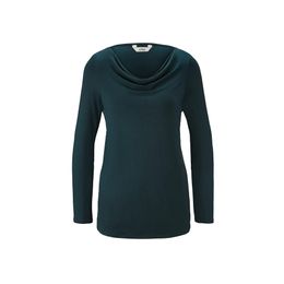 Tchibo - Shirt mit Wasserfall-Ausschnitt - Damen - Gr. S - dunkelgr&uuml;n