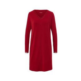 Tchibo - Nachthemd mit Spitzenbesatz - Damen - Gr. XL - rot