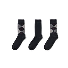 Tchibo - 3 Paar Socken - Herren - Gr. 41-43 - dunkelgrau/kariert