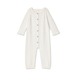 Tchibo - Baby-Strickstrampler mit Ajourmuster - Baby - Gr. 50/56 - wei&szlig;