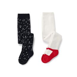 Tchibo - 2 Baby-Thermostrumpfhosen - Baby - Gr. 86/92 - schwarz/jacquard