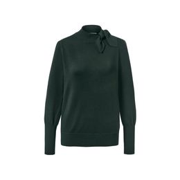 Tchibo - Feinstrickpullover mit Schleifendetail - Damen - Gr. S - dunkelgr&uuml;n