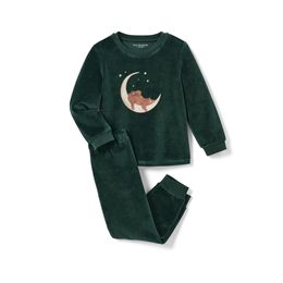 Tchibo - Kinder-Nicki-Pyjama - Kinder - Gr. 110/116 - dunkelgr&uuml;n/print