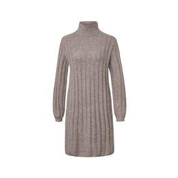 Tchibo - Geripptes Strickkleid mit Stehkragen - Damen - Gr. XL - taupe