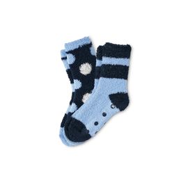 Tchibo - 2 Paar Kuschelsocken - M&auml;dchen - Gr. 31-34 - silber/gepunktet