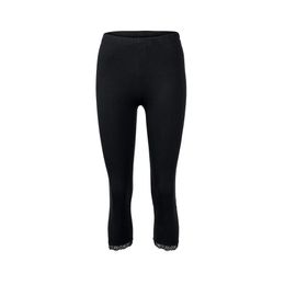 Tchibo - 3/4-Leggings mit Spitzenborte - Damen - Gr. S - schwarz