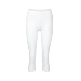 Tchibo - 3/4-Leggings mit Spitzenborte - Damen - Gr. M - wei&szlig;