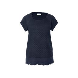 Tchibo - Blusenshirt mit Lochstickerei - Damen - Gr. L - dunkelblau