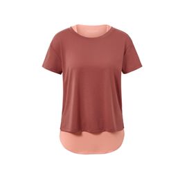 Tchibo - 2-in-1-Kurzarm-Sportshirt - Damen - Gr. S - apricot
