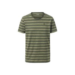 Tchibo - T-Shirt mit Rundhalsausschnitt - Herren - Gr. XL - khaki/gestreift