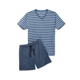 Tchibo - Shorty-Pyjama - Herren - Gr. XL - dunkelblau/gestreift