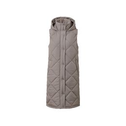 Tchibo - Lange Steppweste mit Kapuze - Damen - Gr. 42 - taupe