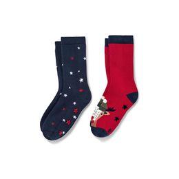 Tchibo - 2 Paar Kleinkind-Antirutsch-Socken - Kinder - Gr. 27-30 - dunkelblau/jacquard