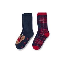 Tchibo - 2 Paar Kleinkind-Antirutsch-Socken - Kinder - Gr. 27-30 - dunkelblau/jacquard