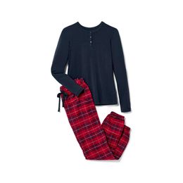 Tchibo - Flanell-Pyjama - Damen - Gr. XL - dunkelblau