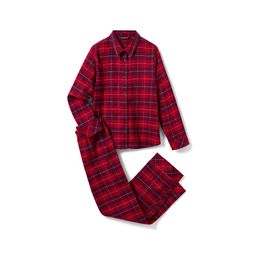 Tchibo - Flanell-Pyjama - Damen - Gr. 42 - dunkelblau/kariert