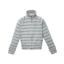 Tchibo - Sportive Strickjacke - Kinder - Gr. 110/116 - grau/gestreift