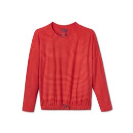 Tchibo - Langarmshirt - M&auml;dchen - Gr. 146/152 - orange/gestreift