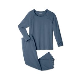 Tchibo - Pyjama mit Spitze - Damen - Gr. XXL - blau