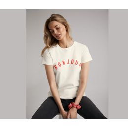 Tchibo - T-Shirt mit Print - Damen - Gr. S - orange/print